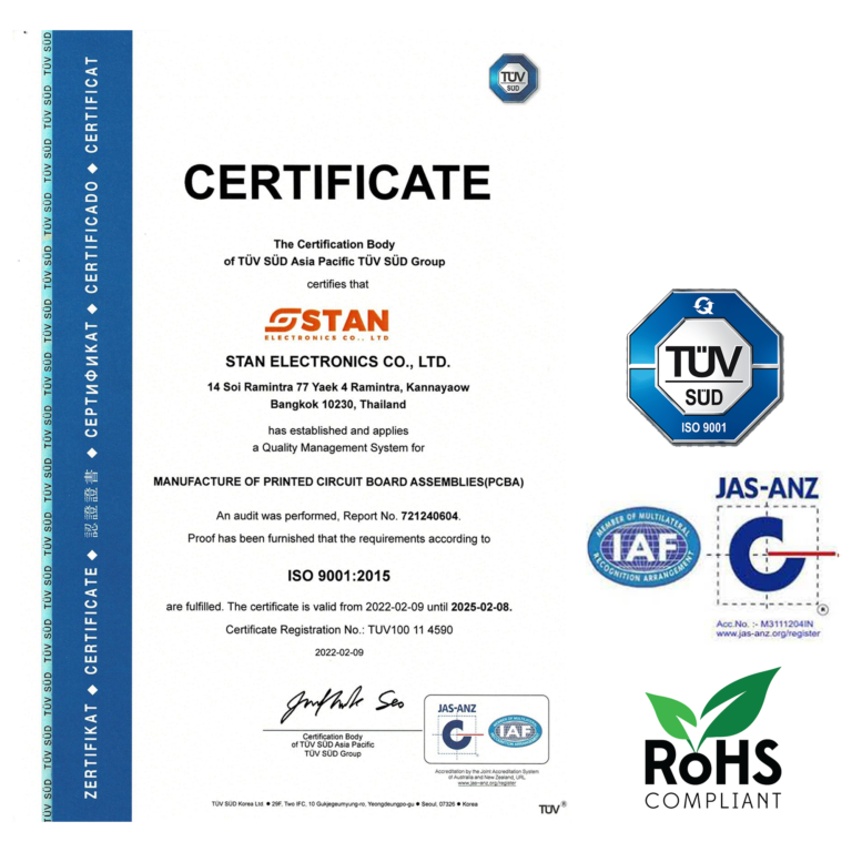 Stan electronics – รับผลิตชุดประกอบแผงวงจรพิมพ์ (PCBA) และการออกแบบผลิตภัณฑ์ ตามความต้องการลูกค้า